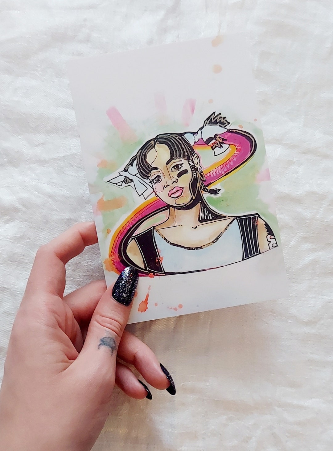 Lisa Left Eye Lopes Print 4x6 Inch Art Postcard Art Card TLC Tribute ...