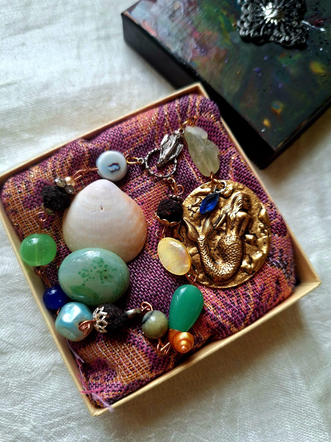 Melusine Mermaid Pocket Rosary: Prayer Beads, Altar Set With Stones - Etsy