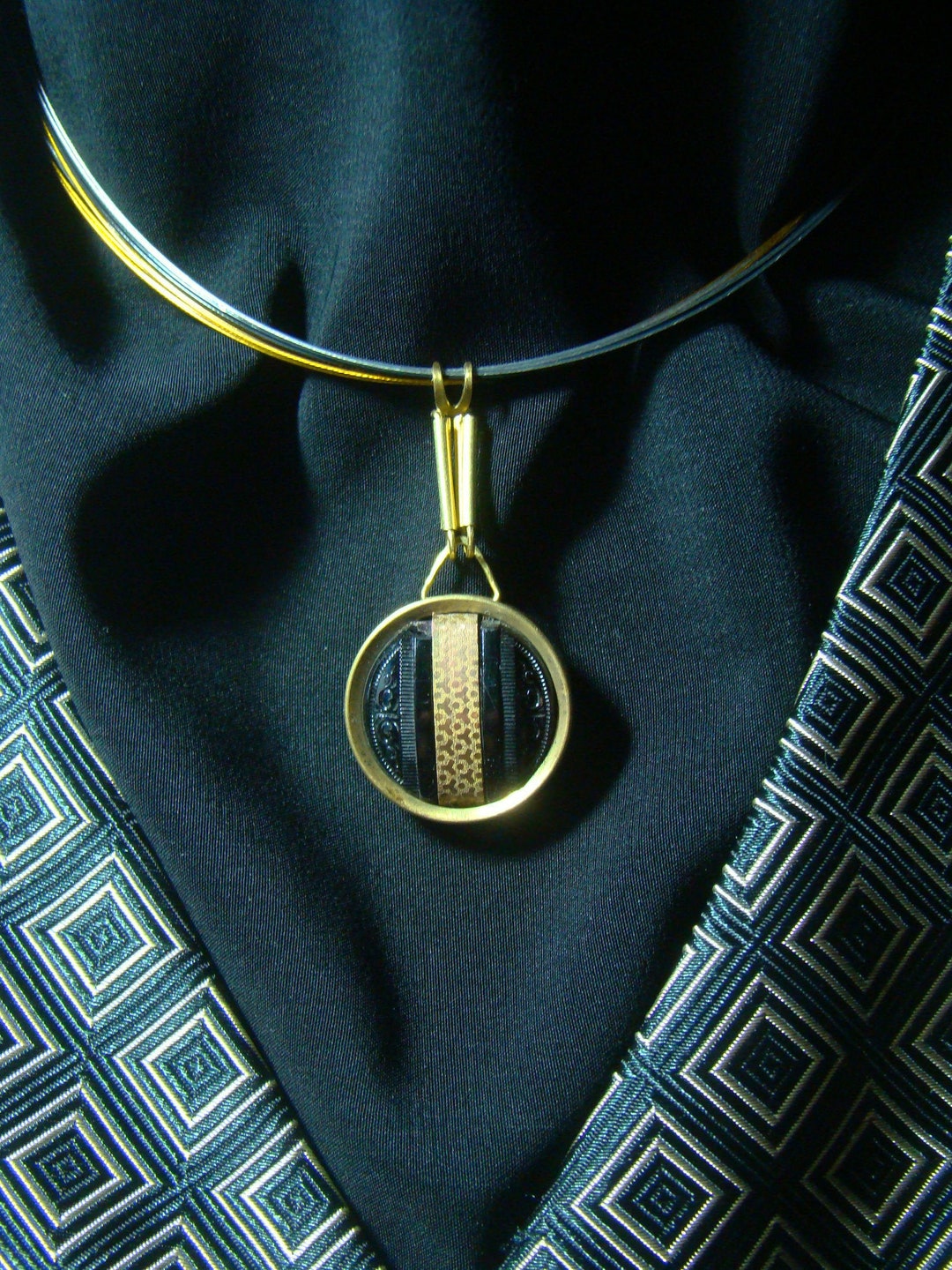 Antique Georgian Drum Button Pendant - Etsy