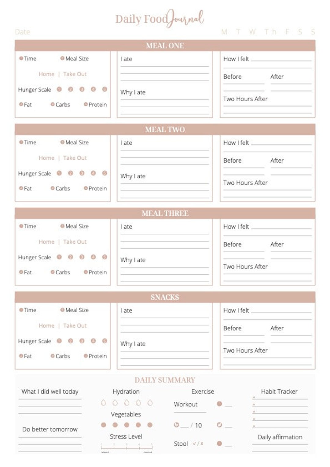 Nutrition Journal - Etsy