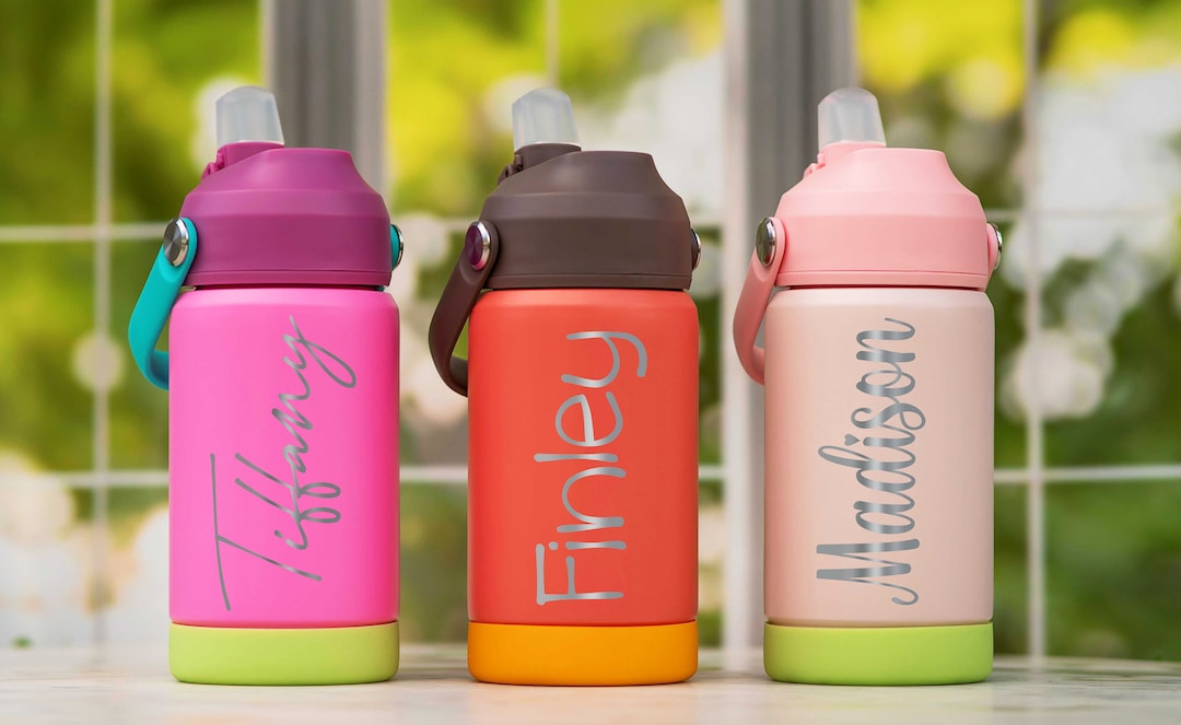 Personalized Kids Water Bottle, Custom Laser Engraved for Boys and ...