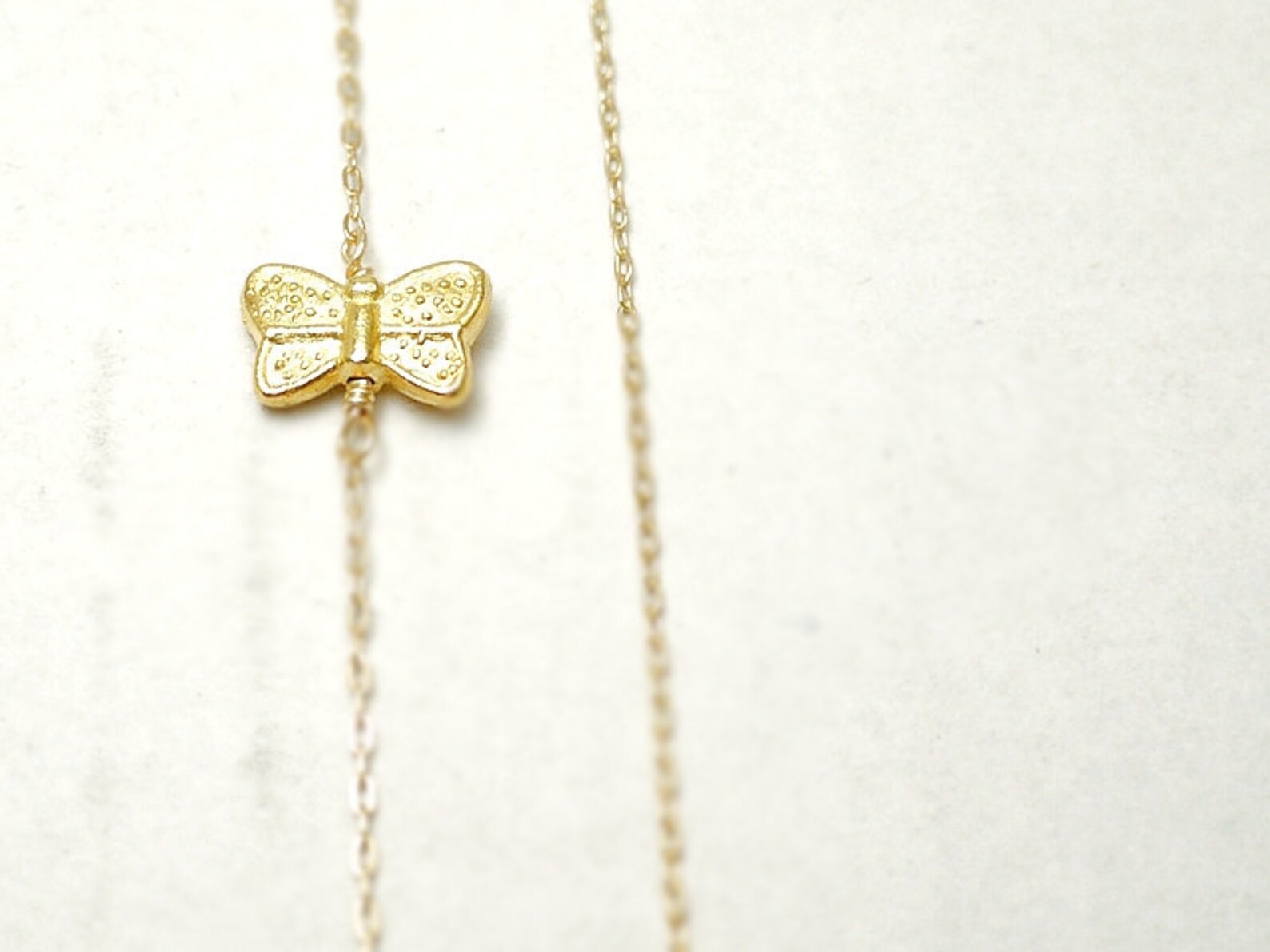 Gold Butterfly Necklace Gold Filled Chain Whimsical - Etsy