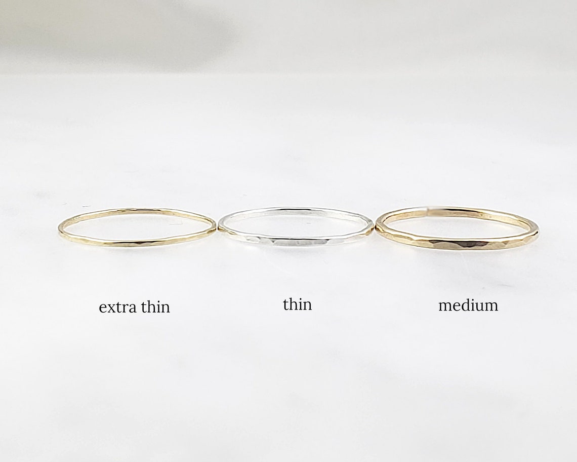 Daily Ring Set Three Ring Set Gold Ring Set Silver Ring - Etsy