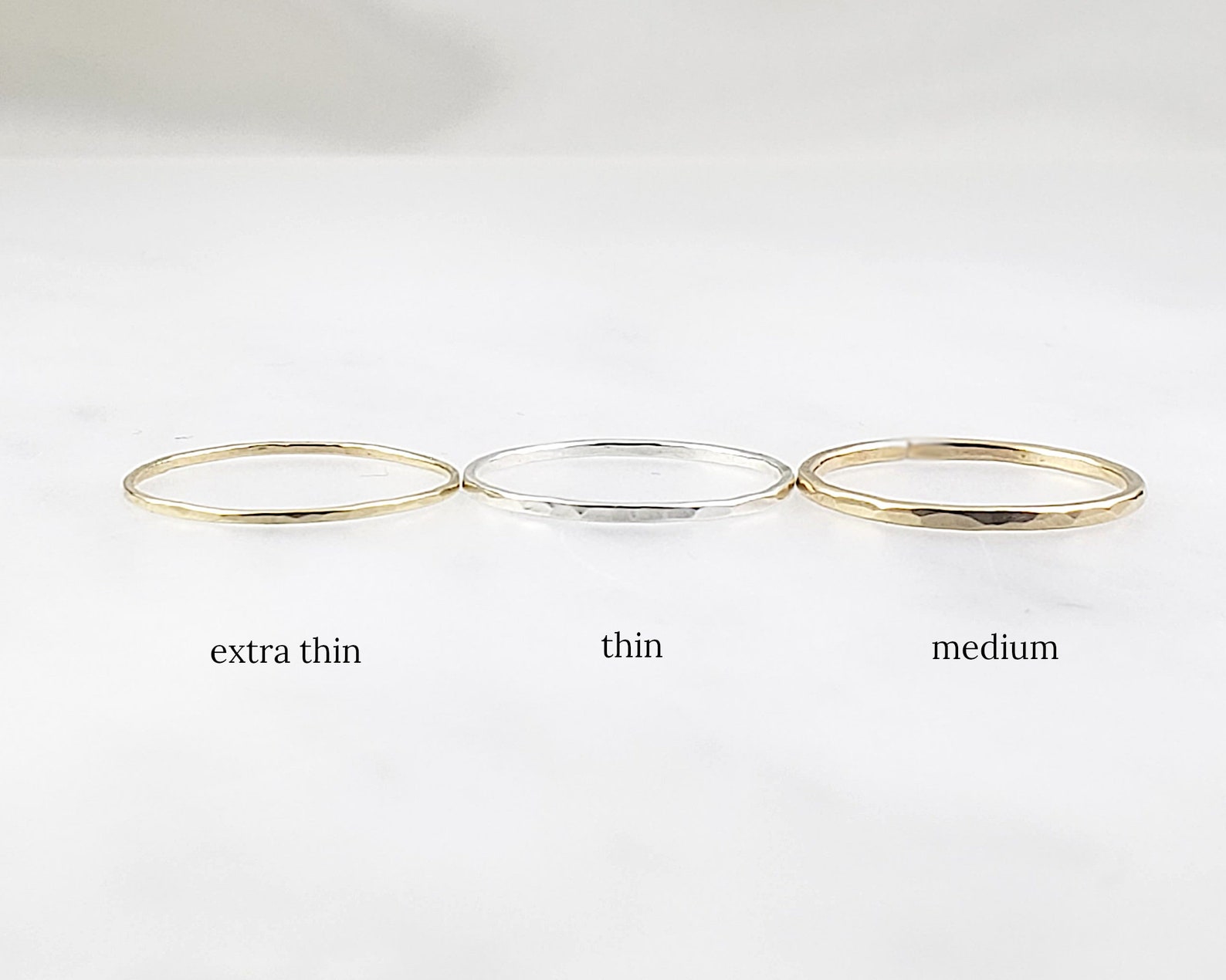 Daily Ring Set Three Ring Set Gold Ring Set Silver Ring - Etsy
