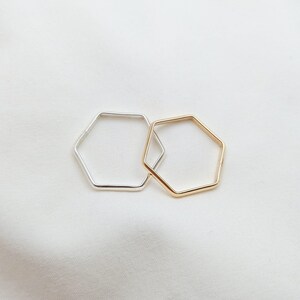 Modern Hexagon Ring - Half Round Hexagon - Stacking Ring - Minimalist ...