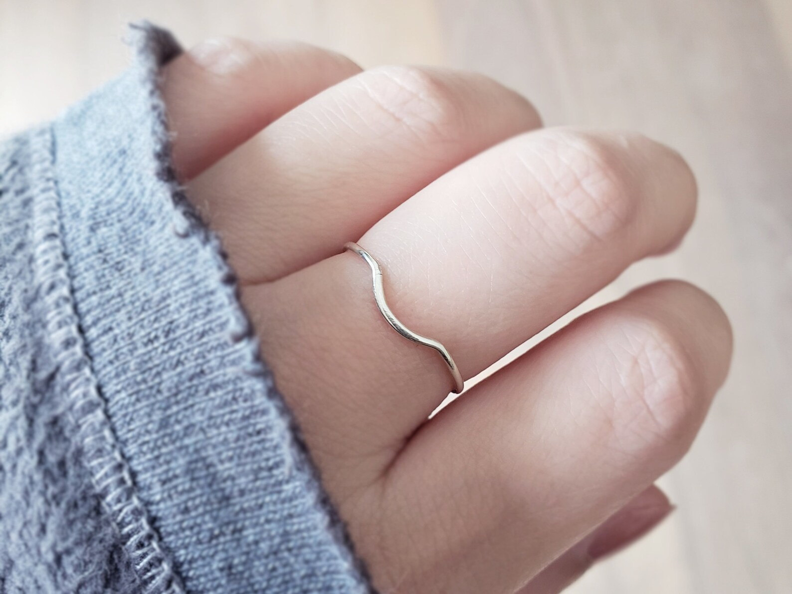 Curve Ring Minimalist Band Bump Ring Silver Curve Gold | Etsy