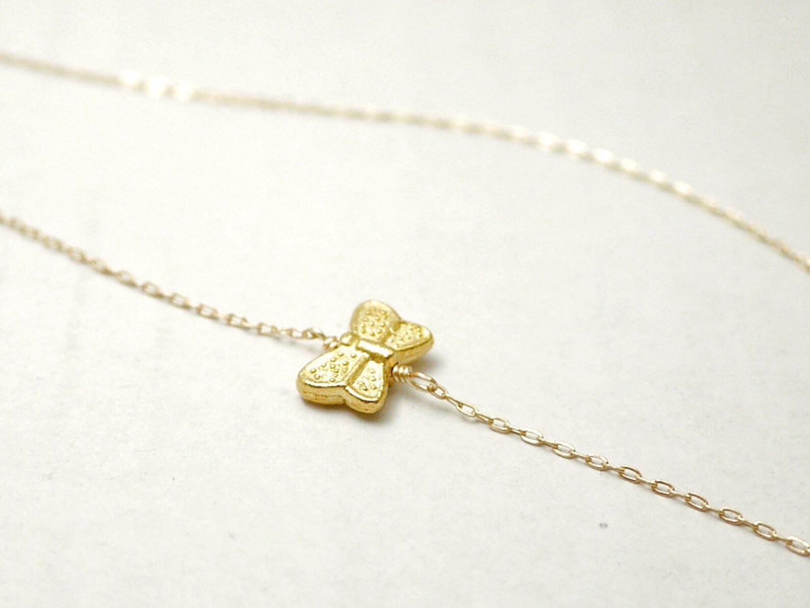 Gold Butterfly Necklace Gold Filled Chain Whimsical - Etsy
