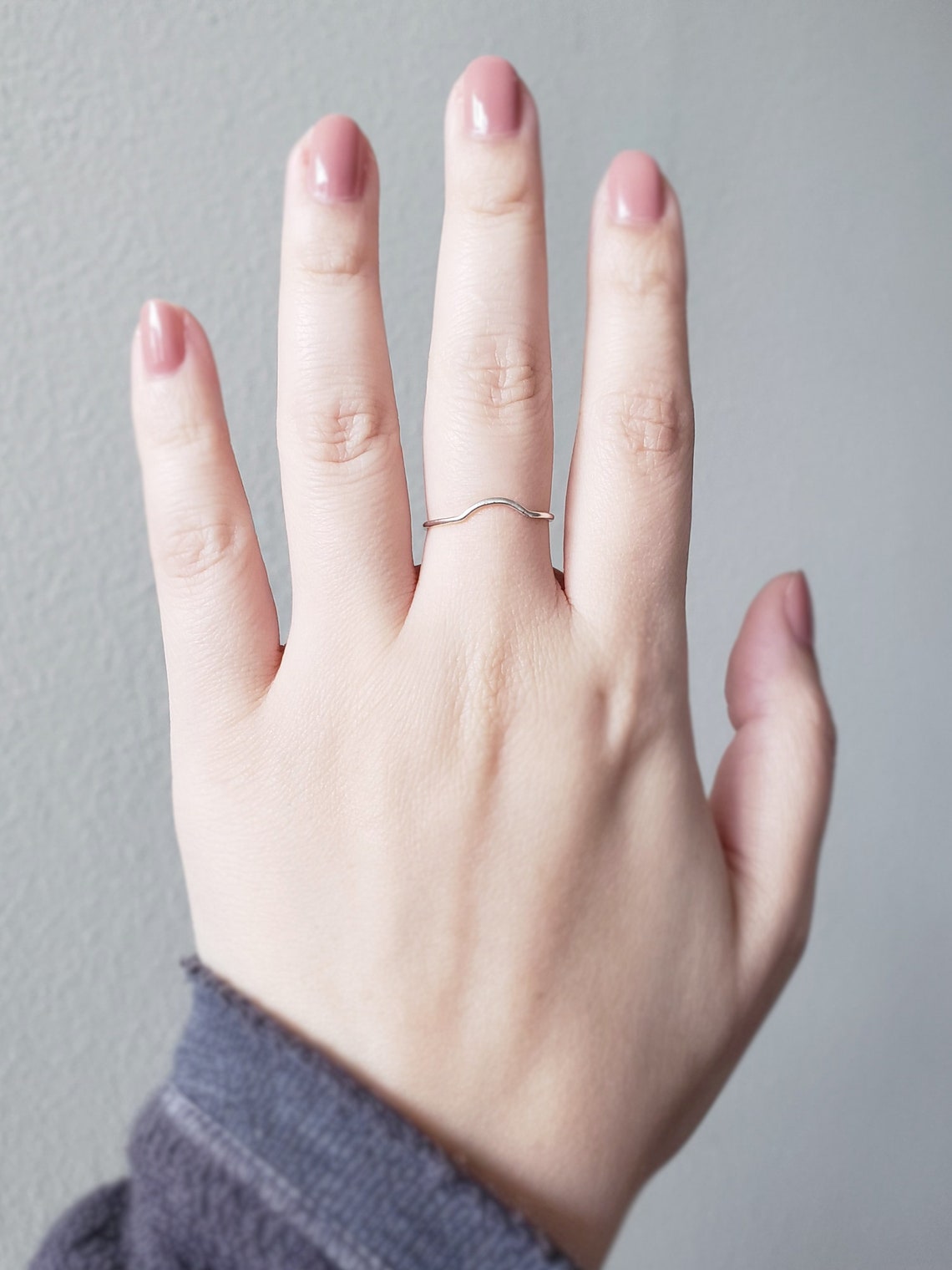 Curve Ring Minimalist Band Bump Ring Silver Curve Gold | Etsy