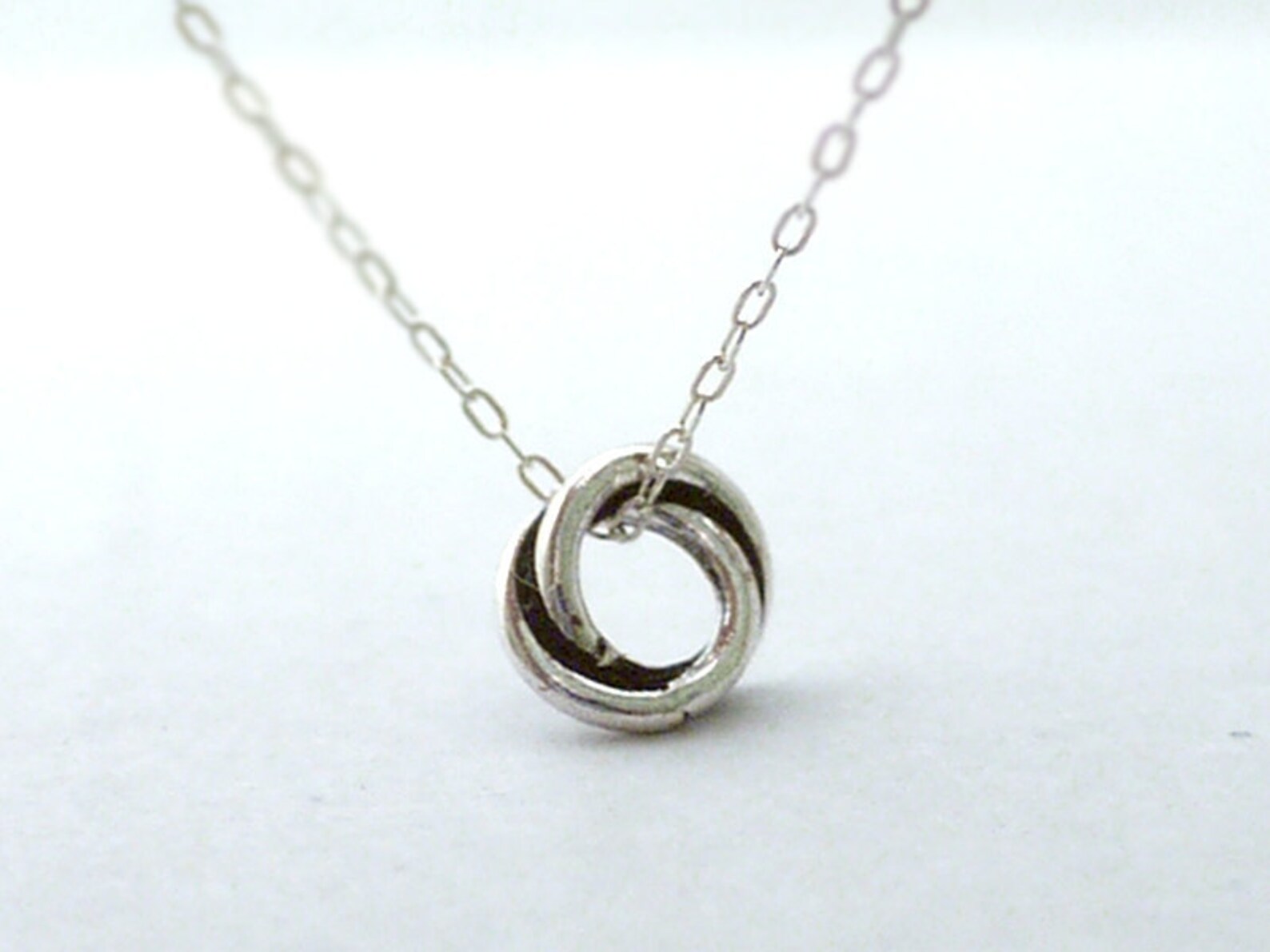 Tiny Circle Necklace Unity Eternal Charm on Sterling Silver | Etsy