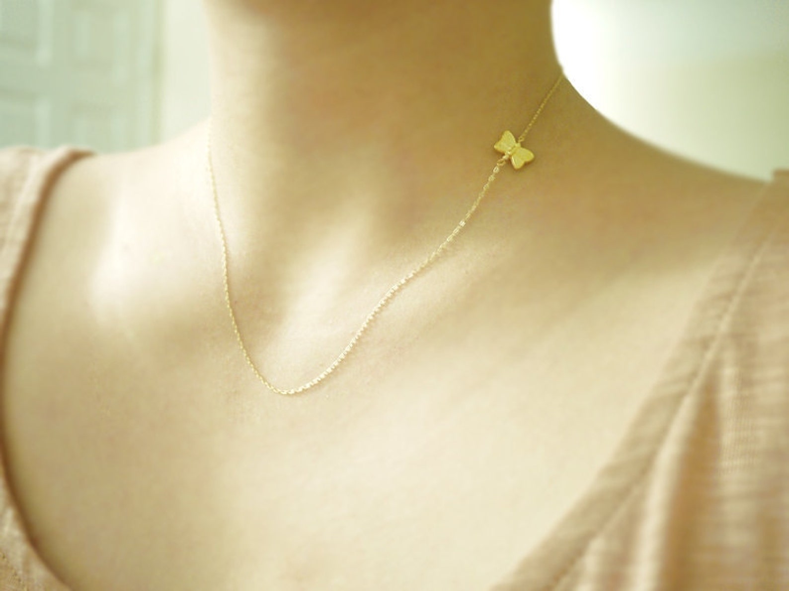 Gold Butterfly Necklace Gold Filled Chain Whimsical - Etsy