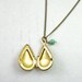 Gold Teardrop Locket Necklace- Antique Chain - Turquoise Bead ...