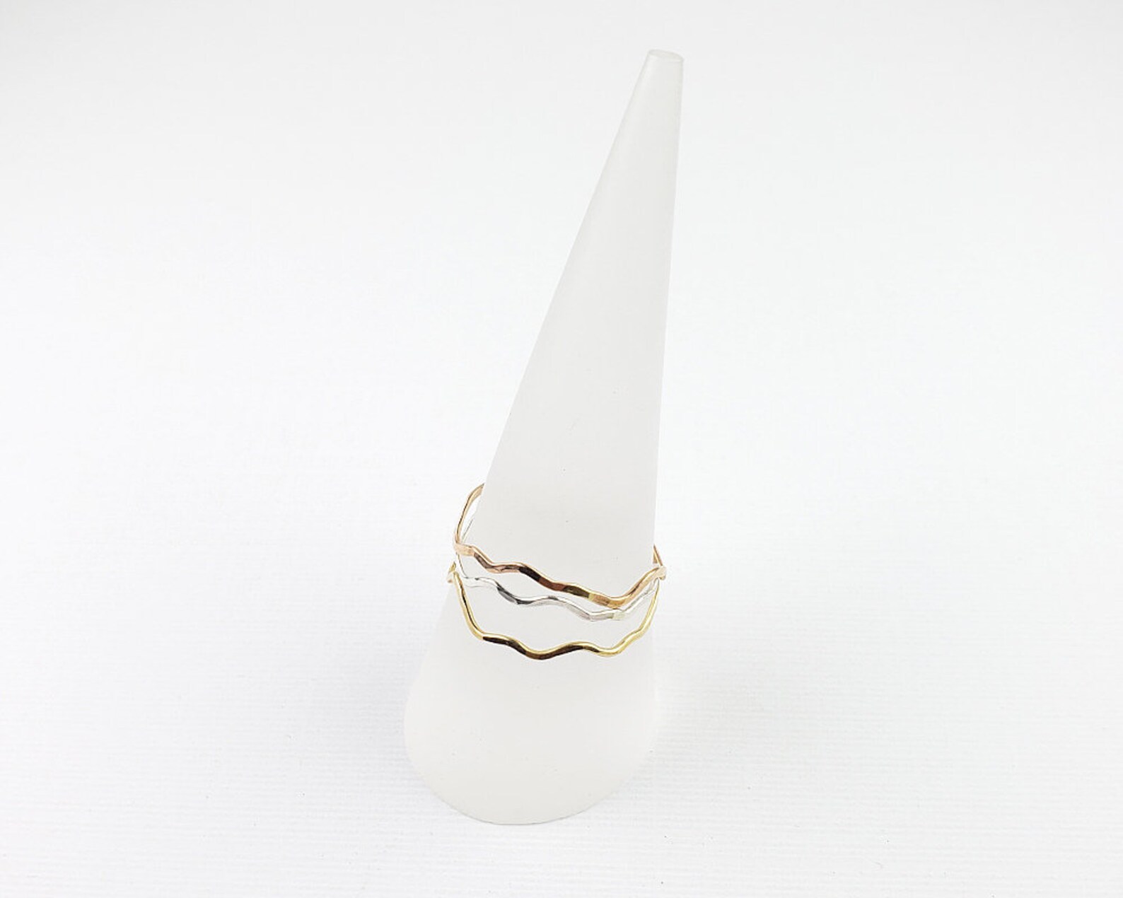 Hammered Squiggle Ring - Organic Stacking Ring - Gold Filled Rose Pink ...
