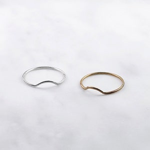 Curve Ring - Minimalist Band - Bump Ring - Silver Curve - Gold Curve ...