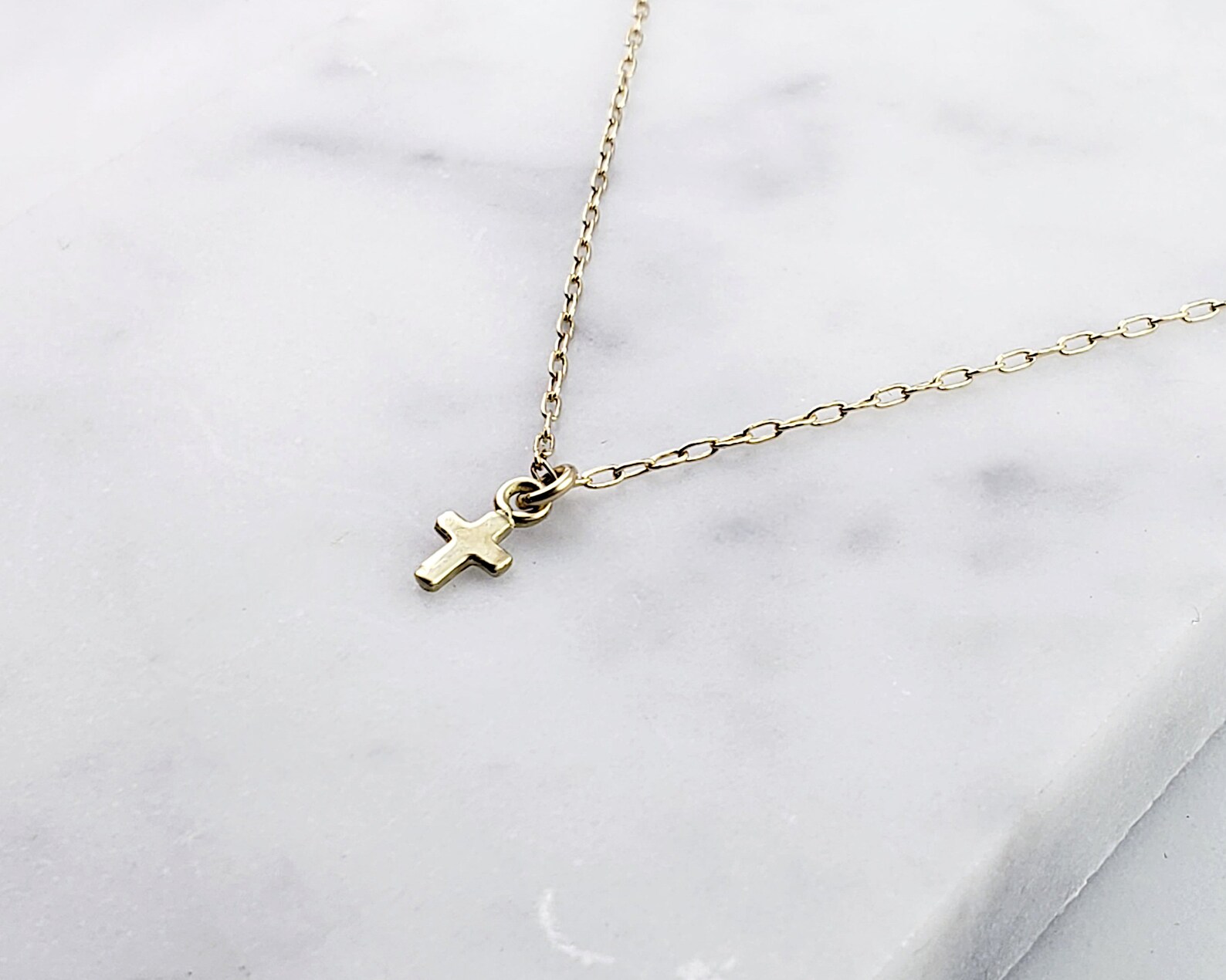 Tiny Gold Cross Necklace Small Gold Cross Delicate Dainty - Etsy UK