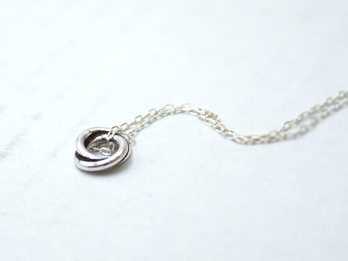 Tiny Circle Necklace Unity Eternal Charm on Sterling Silver | Etsy