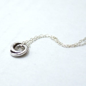 Tiny Circle Necklace - Unity Eternal Charm on Sterling Silver Chain ...