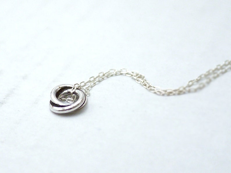 Tiny Circle Necklace Unity Eternal Charm on Sterling Silver | Etsy