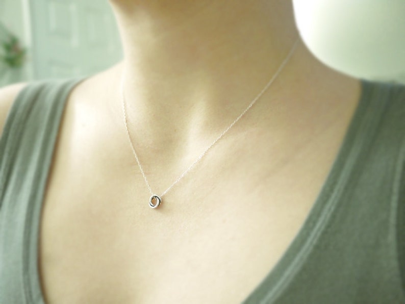 Tiny Circle Necklace Unity Eternal Charm on Sterling Silver | Etsy