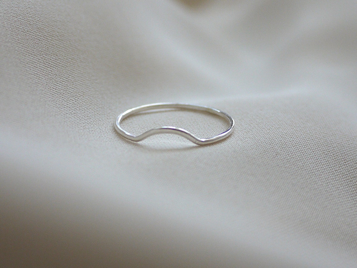 Curve Ring Minimalist Band Bump Ring Silver Curve Gold | Etsy