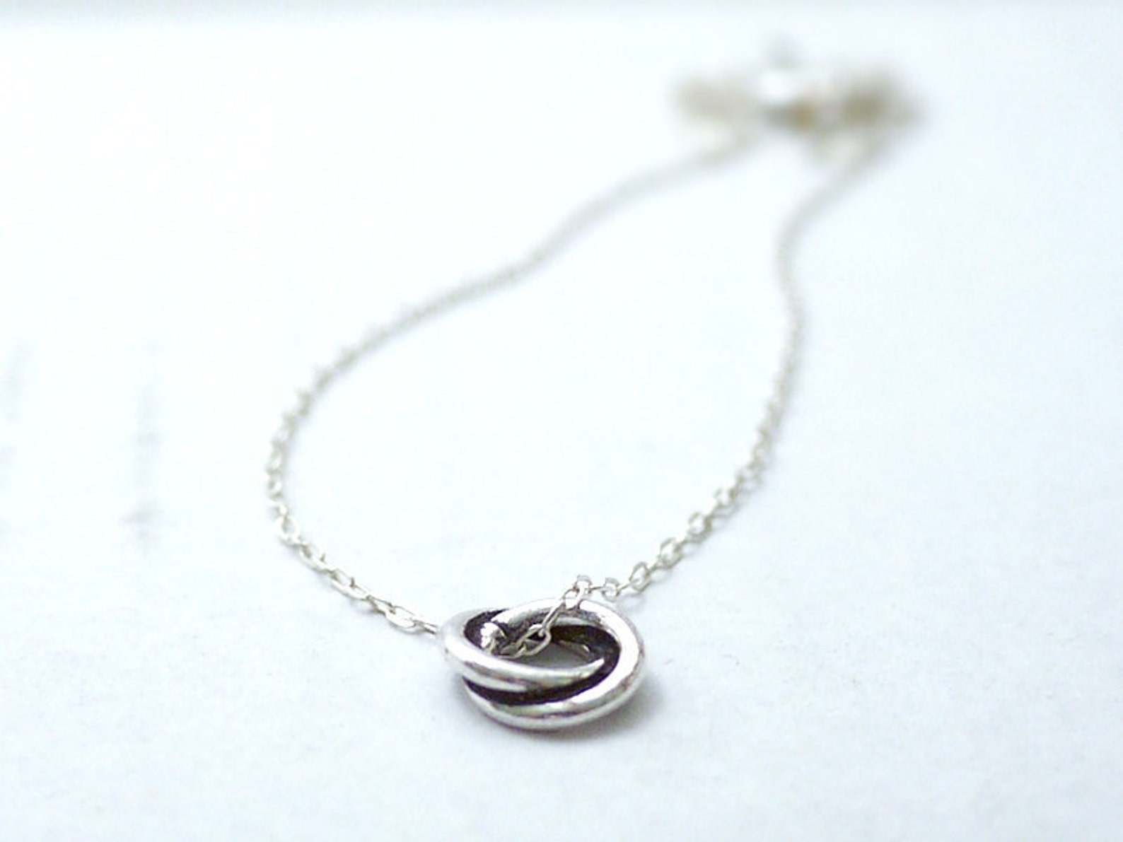 Tiny Circle Necklace Unity Eternal Charm on Sterling Silver | Etsy