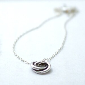 Tiny Circle Necklace - Unity Eternal Charm on Sterling Silver Chain ...