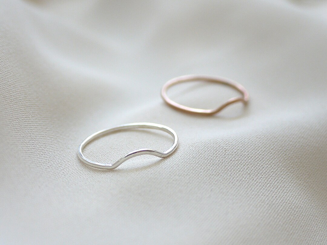 Curve Ring - Minimalist Band - Bump Ring - Silver Curve - Gold Curve ...