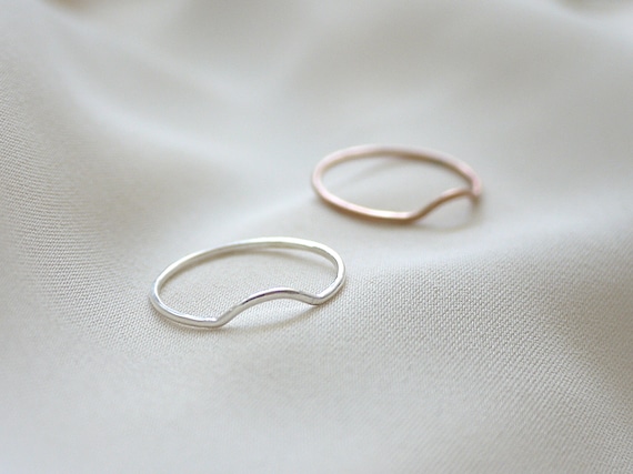 Curve Ring Minimalist Band Bump Ring Silver Curve Gold | Etsy