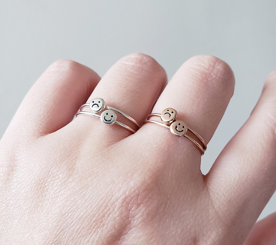 Mood Ring - Happy Face - Sad Face - Smiley Ring - Frowny Ring - Emoji ...