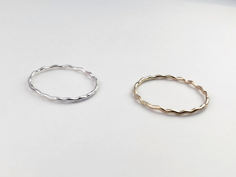 Small Wave Ring - Tiny Bump Ring - Minimal Band - Gold Wave - Silver ...