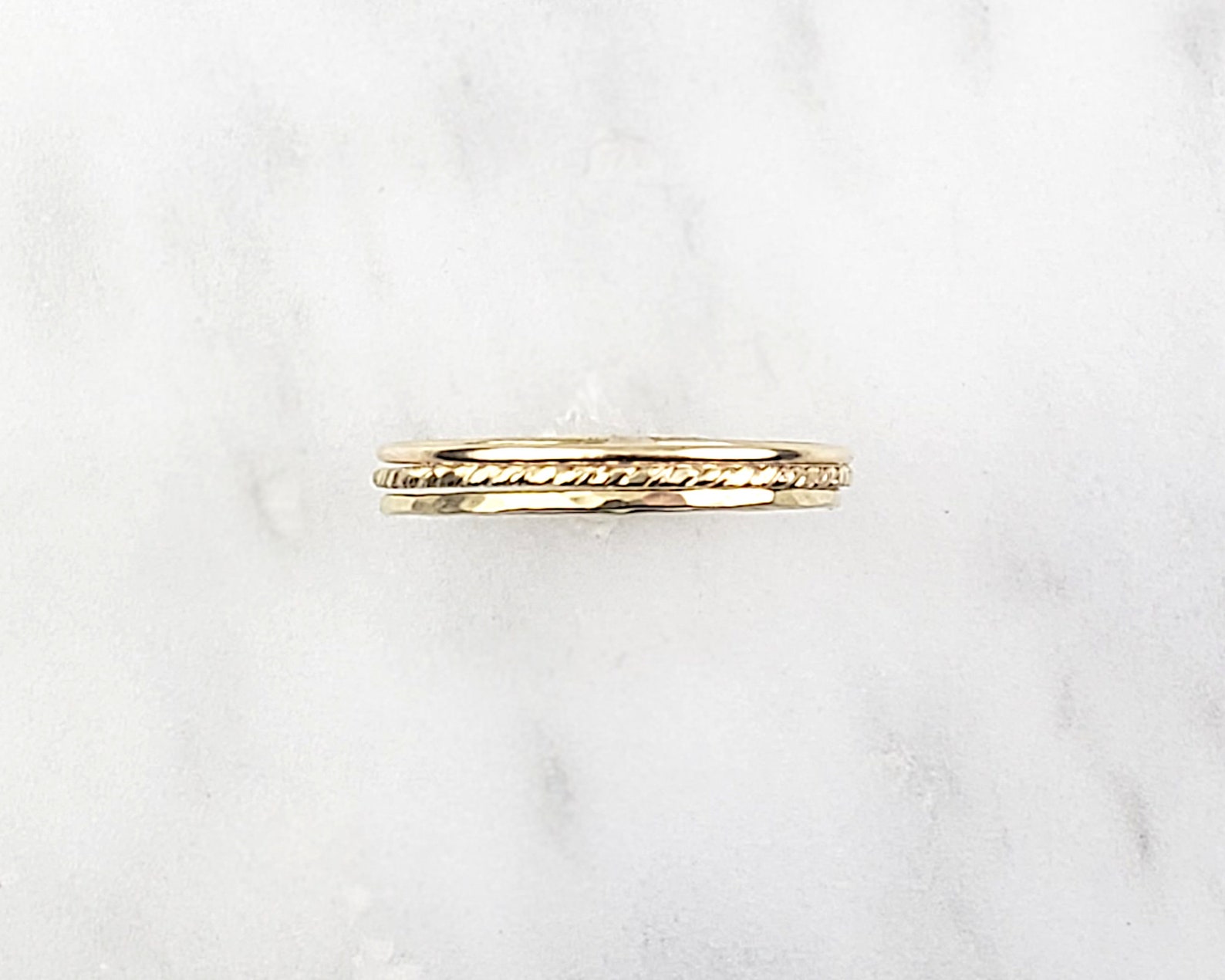 Daily Ring Set Three Ring Set Gold Ring Set Silver Ring - Etsy