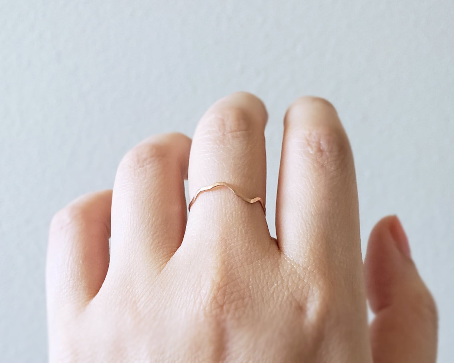 Hammered Squiggle Ring Organic Stacking Ring Gold Filled - Etsy