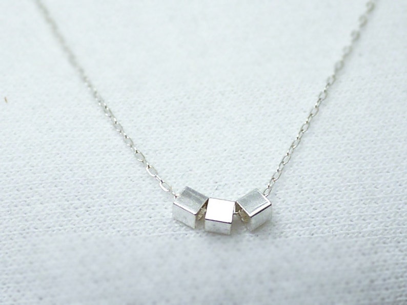 Tiny Cubes Necklace Geometric Sterling Silver Chain - Etsy
