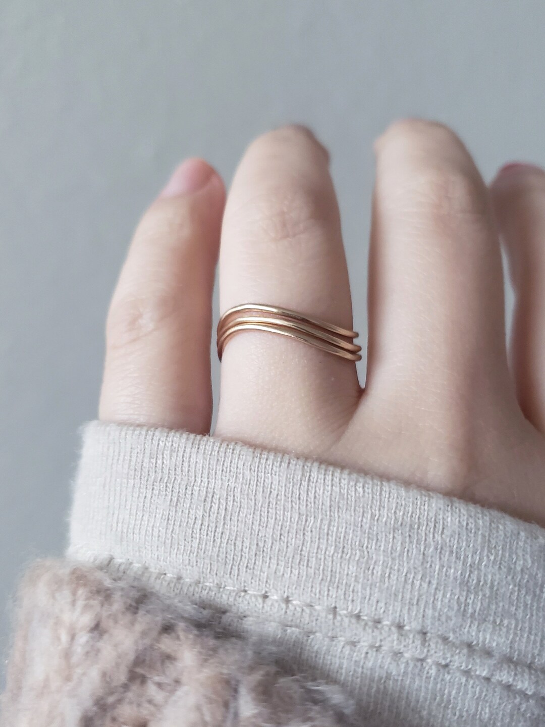 Arc Ring Set - Curve Ring - Gold Silver - Layered Ring Set - Stacking ...