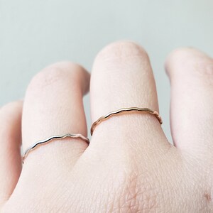Small Wave Ring - Tiny Bump Ring - Minimal Band - Gold Wave - Silver Wave - Dainty Ring - Illusy ...