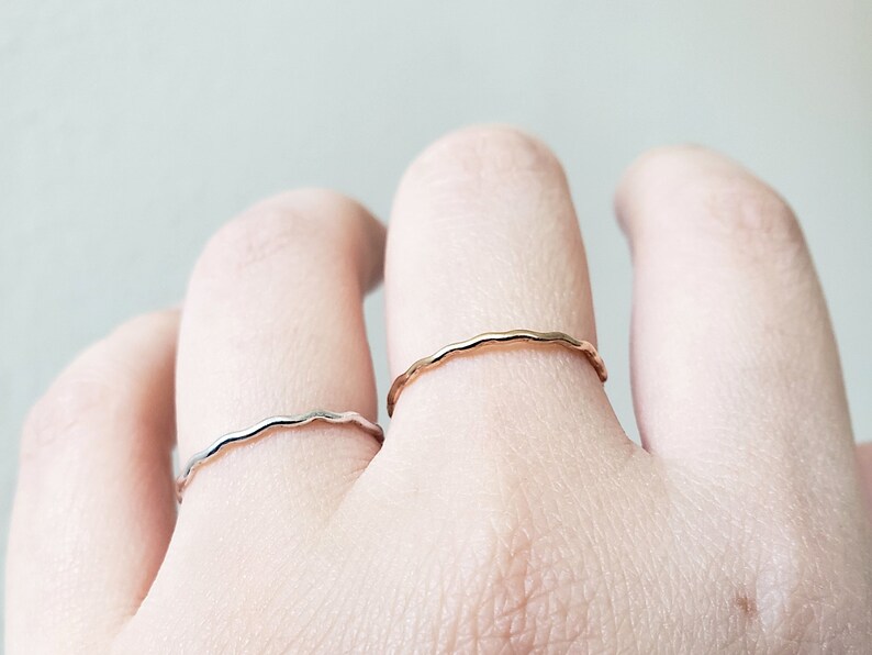 Small Wave Ring - Tiny Bump Ring - Minimal Band - Gold Wave - Silver ...