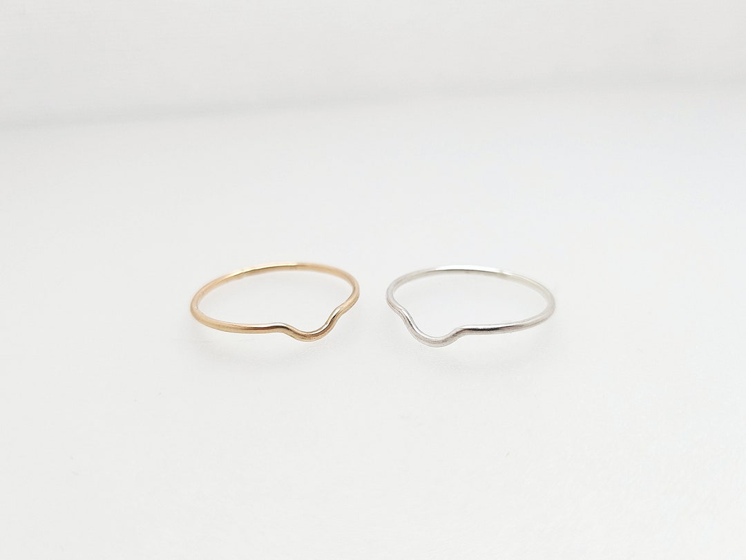 Small Curve Ring - Bump Ring - Minimalist Band - Layering Band - Silver ...
