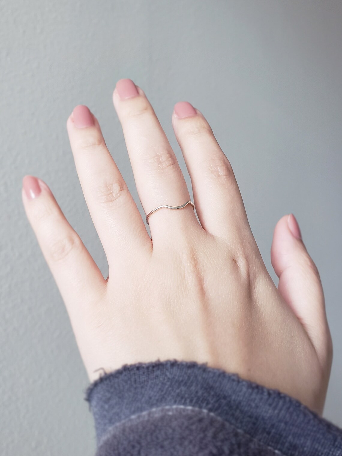 Curve Ring Minimalist Band Bump Ring Silver Curve Gold | Etsy