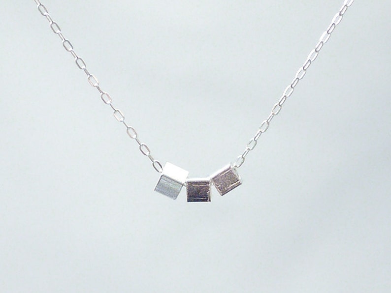 Tiny Cubes Necklace Geometric Sterling Silver Chain - Etsy
