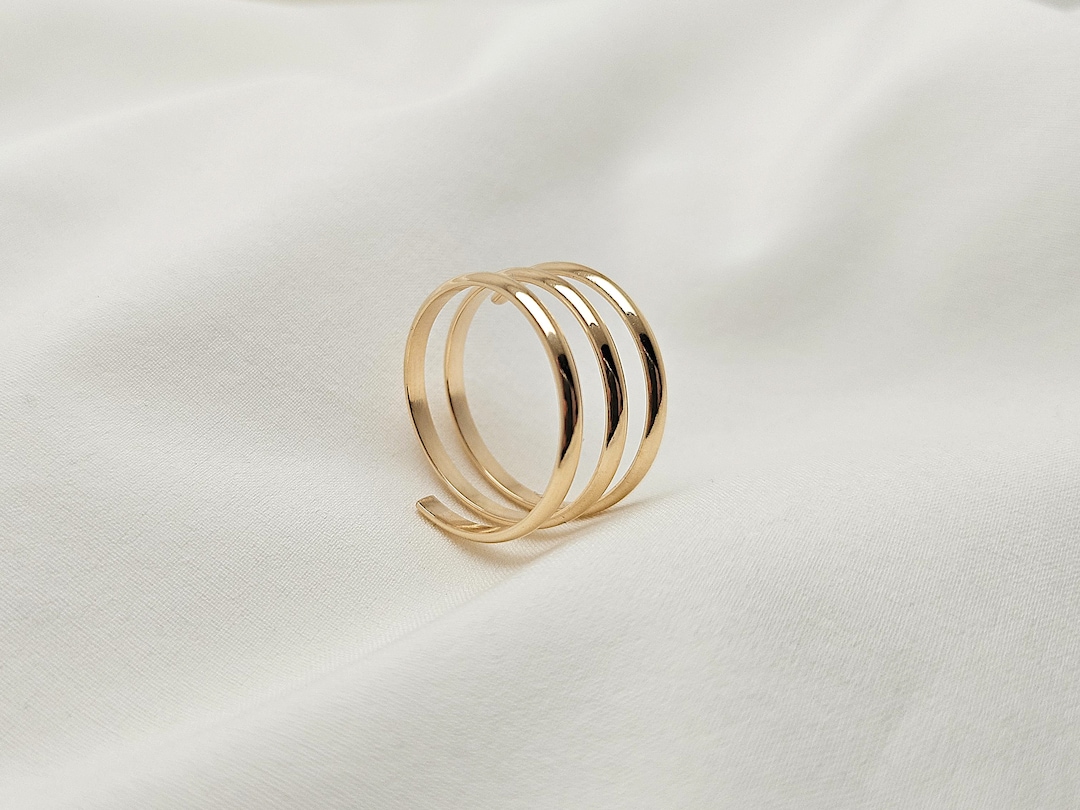 Coil Wrap Ring - Spiral Wrap Ring - Adjustable Ring - Triple Ring ...