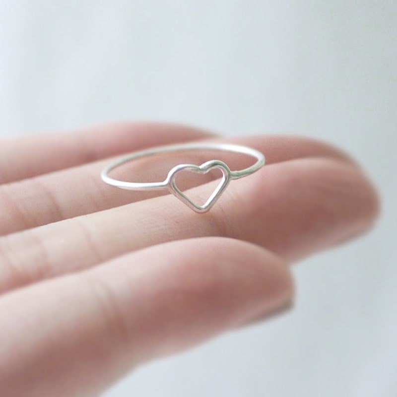 Open Heart Ring - Etsy