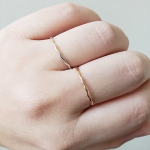 Small Wave Ring - Tiny Bump Ring - Minimal Band - Gold Wave - Silver Wave - Dainty Ring - Illusy ...