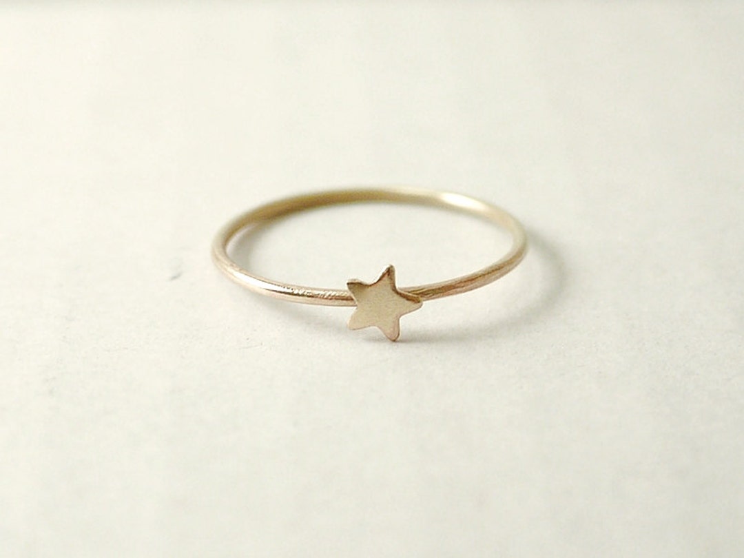 Tiny Star Ring - Gold Star Ring - Little Star Ring - Twinkle Star - Dainty Ring - Simple Minimal ...