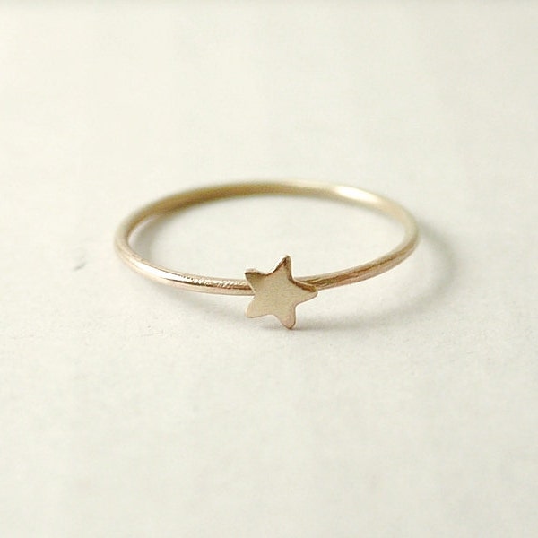 Tiny Star Ring - Etsy
