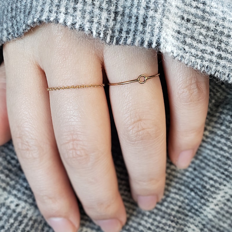 Silver Chain Ring - Etsy