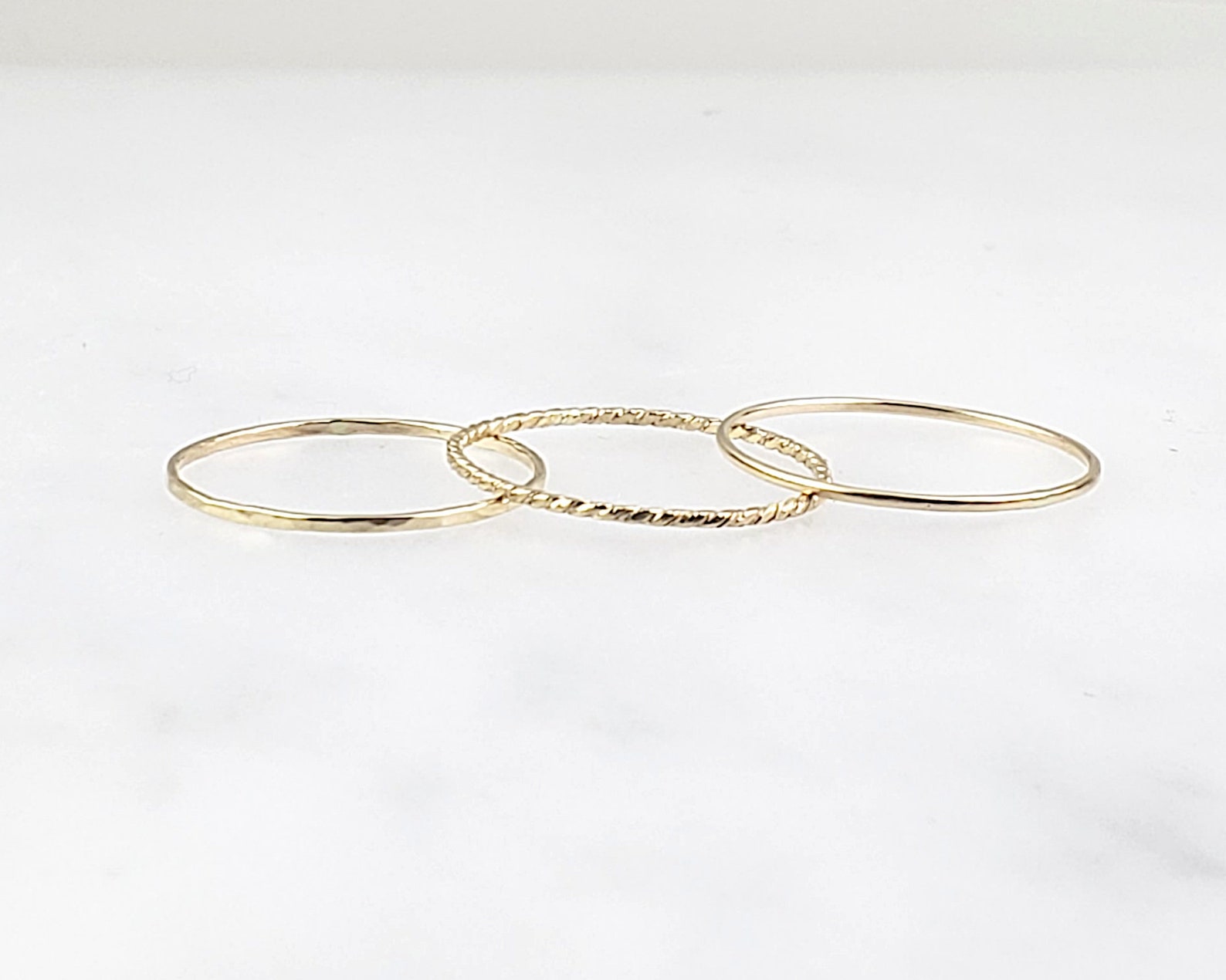 Daily Ring Set Three Ring Set Gold Ring Set Silver Ring - Etsy
