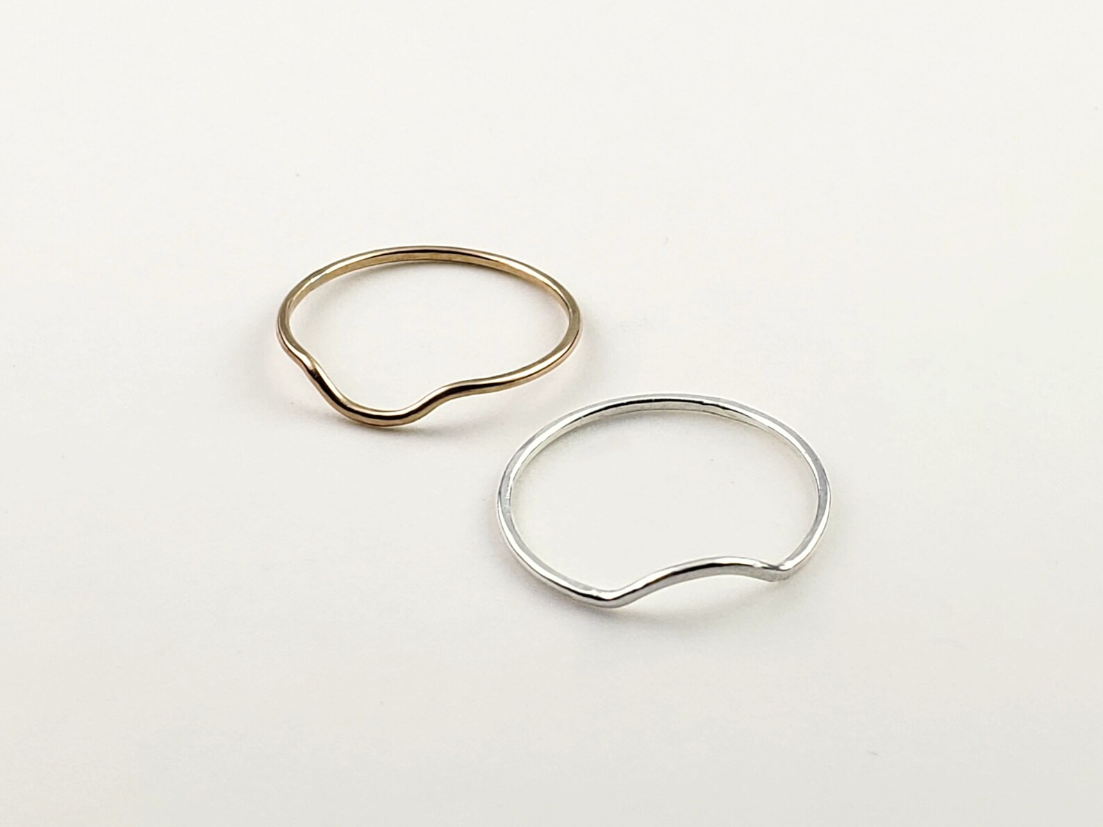 Curve Ring Minimalist Band Bump Ring Silver Curve Gold | Etsy