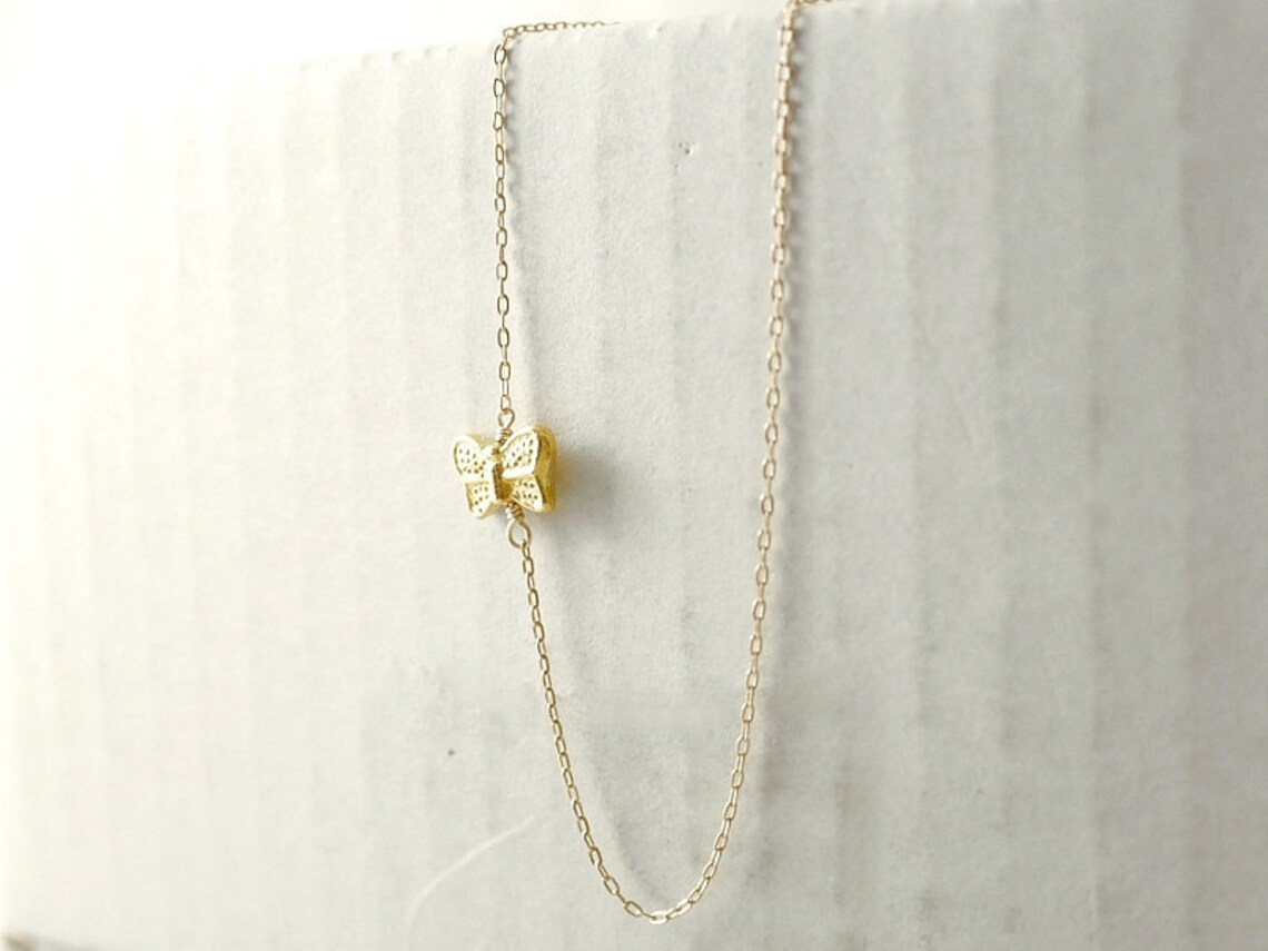 Gold Butterfly Necklace Gold Filled Chain Whimsical - Etsy