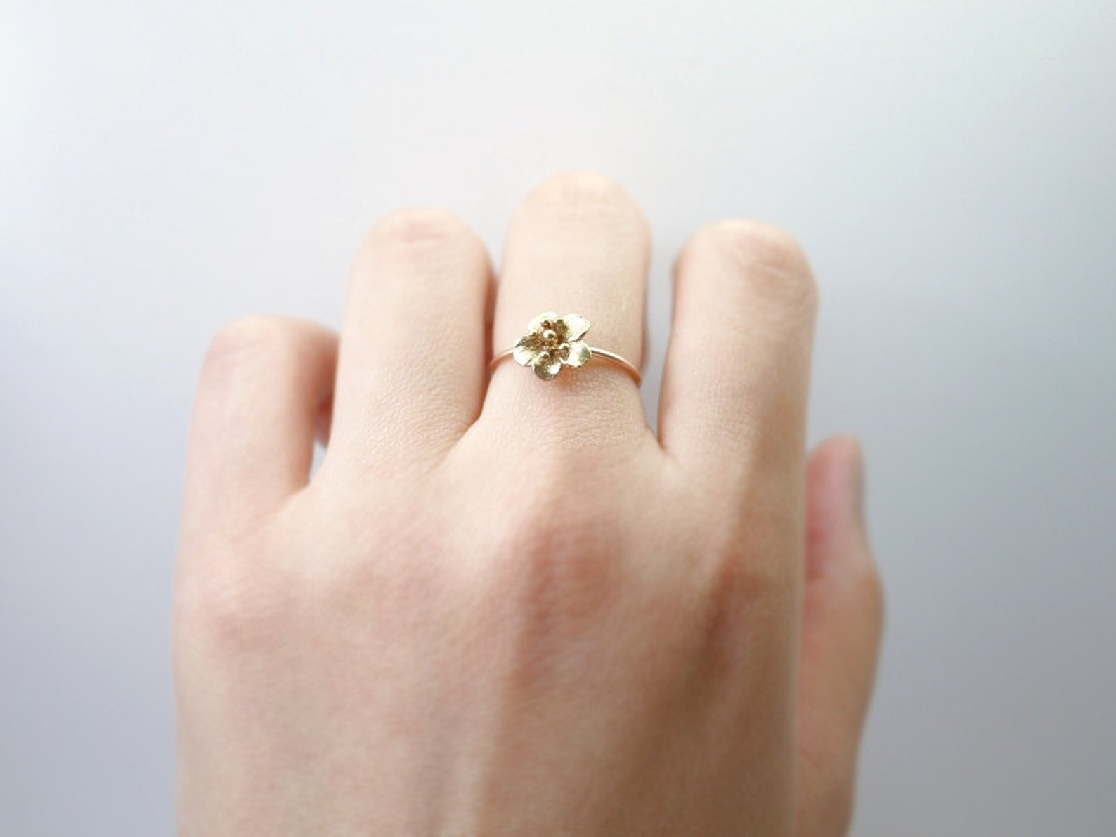 Gold Flower Ring - Blossom Ring - Stacking Rings - Bridesmaid Gifts - Etsy