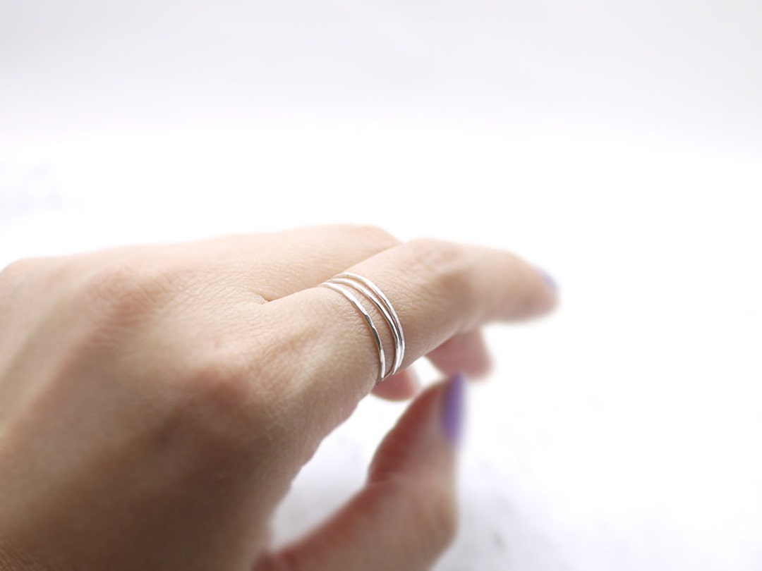 Extra Thin Stacking Rings - Silver Stacking Bands - Faceted Stacks ...