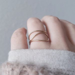 Arc Ring Set - Curve Ring - Gold Silver - Layered Ring Set - Stacking ...
